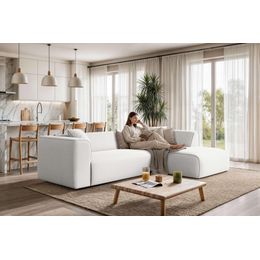 Ecksofa OTTO HOME "Merid L-Form, Sofa-Fix, B: 254 cm - OTTO. Verl&auml;ssliche Qualit&auml;t.", creme, B:254cm H:96cm T:160cm, 100% Polyester, Sofas, Ecksofa, Ottomane rechts/links, belastbar bis 460kg, nicht modulare Sofa
