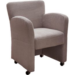 Sessel exxpo - SOFA FASHION "Intenso, Loungesessel, modern", braun (cappuccino), B:66cm H:83cm T:66cm, NaturLeder;Strukturstoff (Zusammensetzung: Polyester 100%);Luxus-Microfaser (Zusammensetzung: Aufgeflockte 100% Polyester Schicht mit Pr&auml;gung);Cord (Zusammensetzung: Polyester 100%), Sessel, Sessel, hohe Bodenfreiheit, frei im Raum stellbar, hoher Sitzkomfort