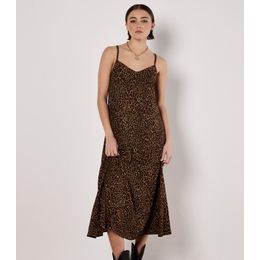 Maxikleid Apricot "Maxikleid", Damen, Gr. XS (34), N-Gr, braun, Obermaterial: 100% Viskose CV., gemustert, Kleider Maxikleid, mit Animalprint