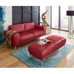 2-Sitzer W.Schillig "montanaa bequem, Federkernunterfederung, elegant & edel, Breite 192cm", rot (ruby rot z59), B:192cm H:78cm T:94cm, Longlife Xtra-Leder Z59: Glattleder mit modischer Pr&auml;gung. Hautst&auml;rke 0, 9 - 1, 1 mm.;Longlife Xtra-Leder Z69: Das feinnarbige, gedeckte Softleder Z69 besticht durch seine au&szlig;ergew&ouml;hnliche Weichheit im trendigen &raquo;Vintage-Look&laquo;, Hautst&auml;rke 0, 9 - 1, 1 mm, Sofas, mi