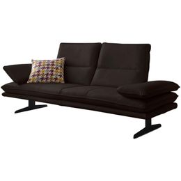 2,5-Sitzer W.Schillig "broadway, Designsofa mit tollem Sitzkomfort", braun (braun z59), B:236cm H:94cm T:96cm, Longlife Xtra-Leder Z59: Glattleder mit modischer Pr&auml;gung. Hautst&auml;rke 0, 9 - 1, 1 mm, Sofas, Sitztiefenverstellung, Kopfteil- & Seitenteilverstellung, Breite 236cm