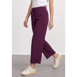 Stoffhose Street One, Damen, Gr. 46, L&auml;nge 26, velvet beet, Stoff, 100% Viskose, unifarben, loose fit 7/8-L&auml;nge, Hosen Stoffhose, mit Wide Legs
