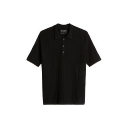 Marc O'Polo Poloshirt MARC O'POLO "mit vertikaler Strickstruktur", Herren, Gr. L, schwarz, Obermaterial: 100% Baumwolle, unifarben, regular fit, B&uuml;ndchen, Shirts