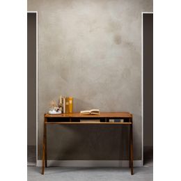 Schreibtisch Woood "Compartment aus Akazienholz mit drei offenen F&auml;chern 120x50x78 cm", braun, B:120cm H:78cm T:50cm, Tische, Schreibtisch, Tragkraft Blatt 25 kg, einfach zu montieren, sichtbare Maserung