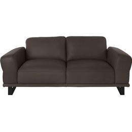 2-Sitzer W.Schillig "montanaa Designsofa mit erstklassigem Sitzkomfort, Federkern", braun (braun z59), B:192cm H:78cm T:94cm, Sofas, mit Metallkufen in Schwarz pulverbeschichtet, Breite 192 cm
