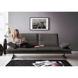 2,5-Sitzer W.Schillig "broadway, Designsofa mit tollem Sitzkomfort", grau (anthrazit s22), B:236cm H:94cm T:96cm, Flachgewebe S22 (100% Polyester), Sofas, Sitztiefenverstellung, Kopfteil- & Seitenteilverstellung, Breite 236cm