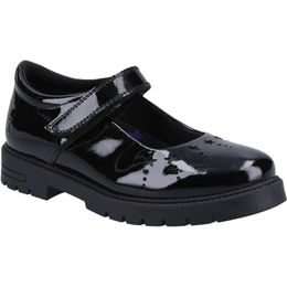 Hush Puppies Sabrina Patent JNR M&auml;dchenschuhe Aus Schwarzem Leder