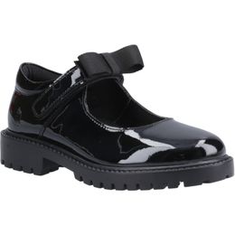 Hush Puppies Astrid Schleife Leder M&auml;dchenschuhe Schwarz