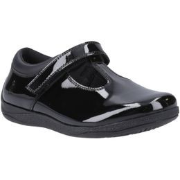 Hush Puppies Caitlin T-Bar M&auml;dchenschuhe Aus Schwarzem Leder