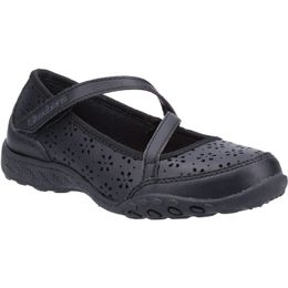 Skechers Breathe Easy Playground Poppies M&auml;dchenschuhe Aus Schwarzem Leder