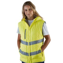YOKO - "Kensington" Weste mit Kapuze f&uuml;r Herren (Fluoreszierendes Gelb)