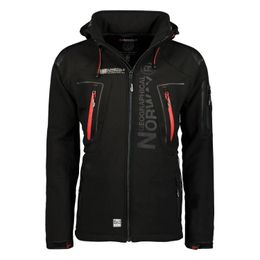 Geographical Norway - "Techno" Softshelljacke f&uuml;r Herren (Schwarz/Orange)