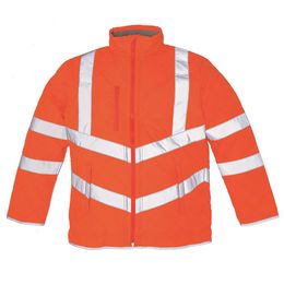 YOKO - "Kensington" Jacke Reflektierende Details f&uuml;r Herren (Fluoreszierendes Orange)
