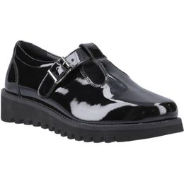 Hush Puppies Florrie T-Bar M&auml;dchenschuhe Aus Schwarzem Leder