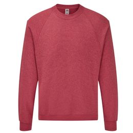 Fruit of the Loom - "Classic" Pullover f&uuml;r Herren Raglan&auml;rmel (Heide Rot)