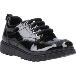 Hush Puppies Keeley M&auml;dchenschuhe Aus Schwarzem Leder Mit Schn&uuml;rung