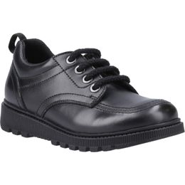 Hush Puppies Keeley M&auml;dchenschuhe Aus Schwarzem Leder Mit Schn&uuml;rung