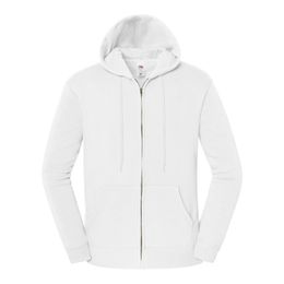 Fruit of the Loom - "Iconic Premium" Hoodie mit durchgehendem Rei&szlig;verschluss f&uuml;r Herren (Wei&szlig;)