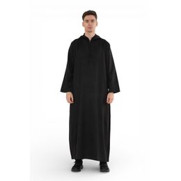 Herren Kapuzen-Eid-schwarze marokkanische Jubba-Robe Ramadan Eid Thobe &ndash; HM12