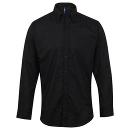 Premier - "Signature" Hemd f&uuml;r Herren Lang&auml;rmlig (Schwarz)