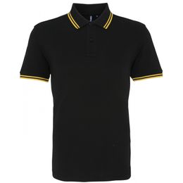 Asquith & Fox Herren Classic Fit Tipped Polo Shirt (Schwarz/Gelb)