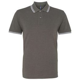Asquith & Fox Herren Poloshirt mit klassischer Passform (Holzkohle/Wei&szlig;)