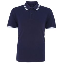 Asquith & Fox Herren-Poloshirt mit klassischer Passform (Navy/ Wei&szlig;)