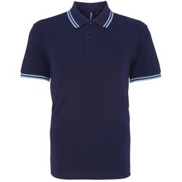 Asquith & Fox Herren-Polohemd in klassischer Passform (Navy/Kornblume)