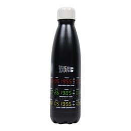 Back to the Future - Wasserflasche, Edelstahl, 500ml (Schwarz)