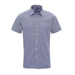 Premier - Hemd f&uuml;r Herren kurz&auml;rmlig (Marineblau/Wei&szlig;)