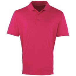 Premier Mens Coolchecker Pique Kurzarm-Polo T-Shirt (Hot Pink)