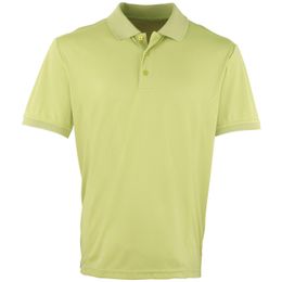 Premier Mens Coolchecker Pique Kurzarm-Polo T-Shirt (Limette)