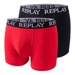 Replay - Boxershorts f&uuml;r Herren (2er-Pack) (Rot/Schwarz)