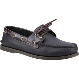 Sperry Authentische 2-Augen Leder Herren Amaretto/Schwarz Bootsschuhe
