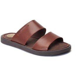 Base London Maven Herren Sandalen Aus Gebranntem Braunem Leder