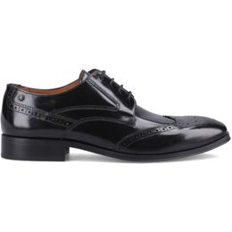 Base London Steeple Herren Brogues Schuhe Schwarz