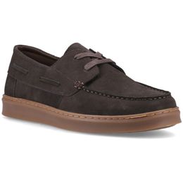 Hush Puppies Madden Leder Herren Schokoladen Bootsschuhe