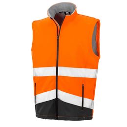 SAFE-GUARD by Result - Weste f&uuml;r Herren/Damen Unisex - Sicherheit (Fluoreszierendes Orange/Schwarz)