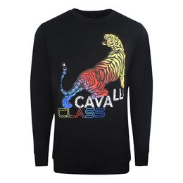 Cavalli Class Bold Tiger Design Schwarzes Sweatshirt