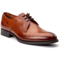 Base London Edison Leder Herren Schn&uuml;rschuhe In Verbrannter Tan-farbe