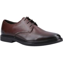 Hush Puppies Kye Leder Herren Schn&uuml;rschuhe in Schokoladenfarbe