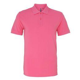 Asquith & Fox Herren Polohemd mit kurzen &Auml;rmeln (Rosa Nelke)