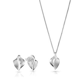 Orphelia 'Anet' Damen 925 Sterling Silber Set: Kettenanh&auml;nger + Ohrringe - Silber SET-7520