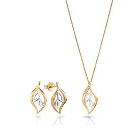 Orphelia 'Charlotte' Damen 925 Sterling Silber Set: Kettenanh&auml;nger + Ohrringe - Silber/Gold SET-7523/G