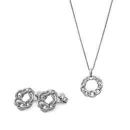 Orphelia 'Estelle' Damen 925 Sterling Silber Set: Kettenanh&auml;nger + Ohrringe - Silber SET-7516