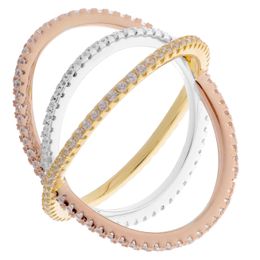 Orphelia Damen-Ring aus 925er Sterlingsilber, Gold/Silber/Ros&eacute;gold, ZR-7280
