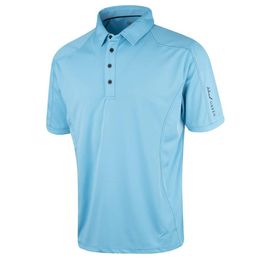 Island Green - Poloshirt Abgesteppt f&uuml;r Herren - Emblem (T&uuml;rkis)
