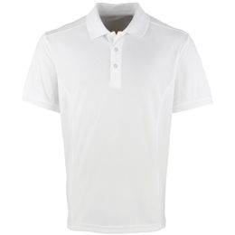 Premier Mens Coolchecker Pique Short Sleeve Polo T-Shirt (Wei&szlig;)