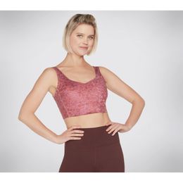 Skechers Performance Gosculpt Leoparden Longline-BH Polyester Damen Pink Sport-BH