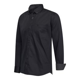 Cappuccino Italia Hemd f&uuml;r Herren. Das Hemd ist aus Baumwolle und Elastan gefertigt und hat eine normale Passform. Auf der Brusttasche ist ein sch&ouml;nes Cappuccino-Logo aufgestickt. Marke: Cappuccino ItaliaModellname: Stretch Shirt AnconaKategorie: HerrenMaterialien: Baumwolle, ElastanFarbe: schwarz